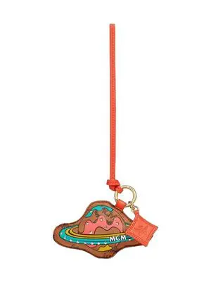 Mcm Aren Planet Charm In Monogram Recycled Nylon - Multi