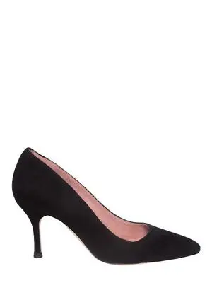 ALLY SHOES Classic Pointed-toe Pump - Black Suede