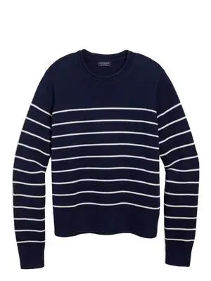 Vineyard Vines Stripe Cotton Roll Neck Sweater - Molly Stripe Navy