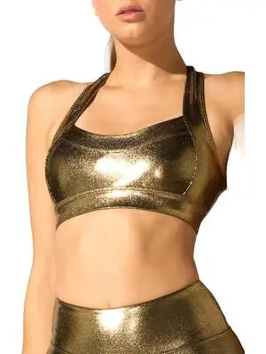 Heroine Sport Racerback Sports Bra - 24k Gold