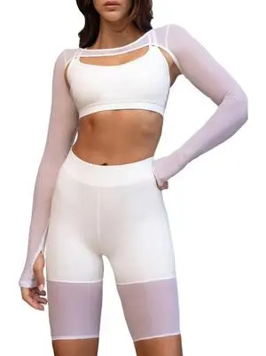 Heroine Sport Sheer Shrug White