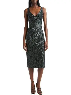 MICHAEL KORS Sequin Embellished Sheath Dress