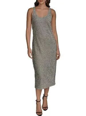 Donna Karan New York Beaded Sleeveless Midi Dress - Weathered Sage