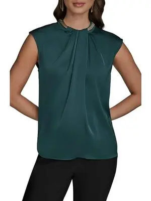 Donna Karan New York Twist Neck Hardware Sleeveless Top - Hudson