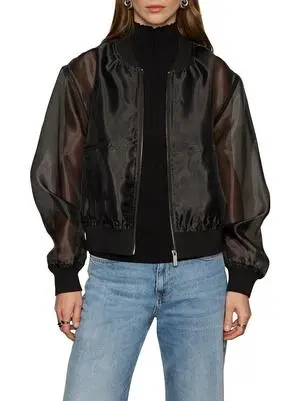 Sanctuary Shane Organza Bomber Jacket - Black