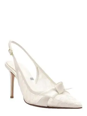 ALEXANDRE BIRMAN Clarita Classic Pointed Toe Slingback Pump - Off White/ivory