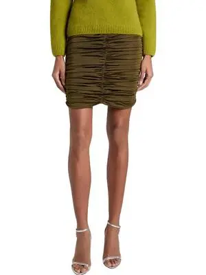 TOM FORD Ruched Silk-blend Miniskirt - Fg501 Khaki