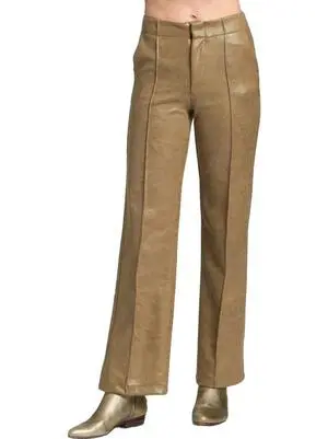 APNY Pintuck Wide-leg Pants - Olive