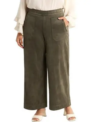 Wit & Wisdom Skyrise Patch Pocket Wide-leg Pants - Laurel Wreath