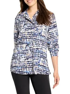 NIC+ZOE Harvest Dot Button-up Shirt - Blue Multi