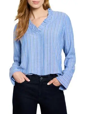 NIC+ZOE Striped Ruffle Top
