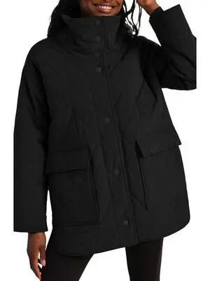 RHONE Monterey Water Repellent Quilted Jacket - Pure Black