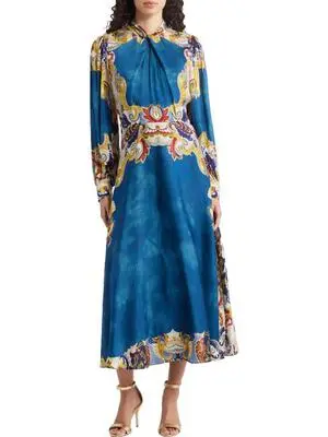 Elie Tahari Raquel Long Sleeve Maxi Dress - Eclipse Paisley Print