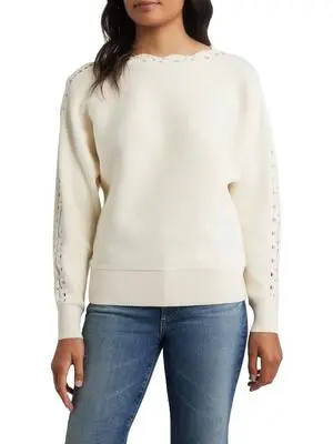 Elie Tahari Juniper Dolman Sleeve Top - Vanilla