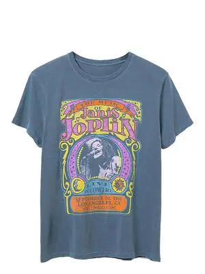 Junk Food Clothing Janis Joplin Vintage Tee - Blue Indigo