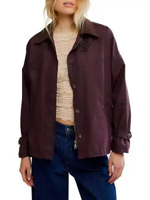 Free People Cori Waxed Cotton Jacket - Port Royal