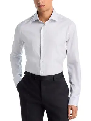 Canali Long Sleeve Button Front Shirt - White