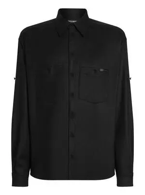 Dolce & Gabbana Oversized Flannel Shirt - Black