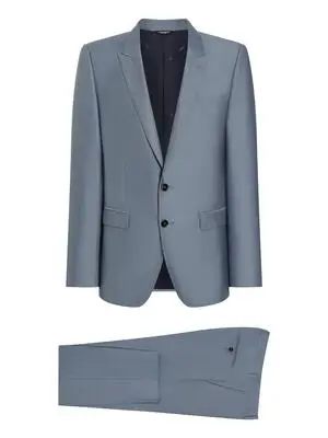 Dolce & Gabbana Single-breasted Wool And Silk Suit - Azure