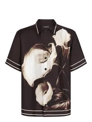 Dolce & Gabbana Calle Lily- Hawaii Silk Twill Shirt Print