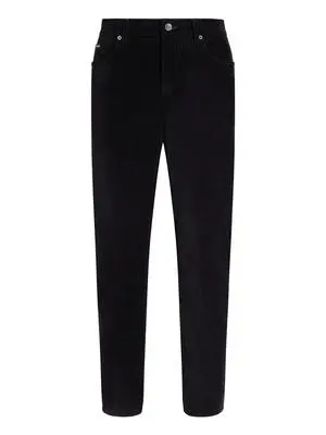 Dolce & Gabbana Cotton And Cashmere Regular Trousers - Black