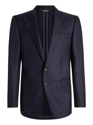 Dolce & Gabbana Single-breasted Taormina Wool Jacket - Blue
