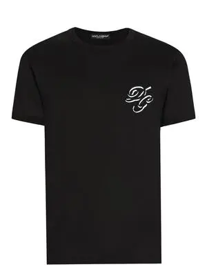 Dolce & Gabbana Cotton T-shirt With Embroidery - Black