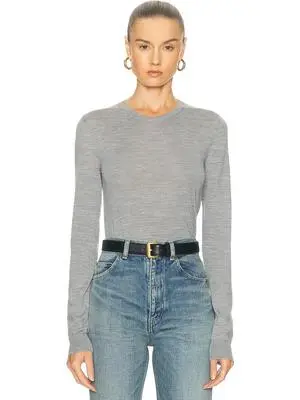Saint Laurent Long Sleeve Top - Gris Chine