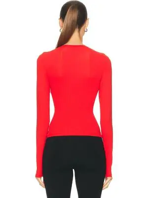 SKIMS Fits Everybody Long Sleeve T-shirt - Cherry