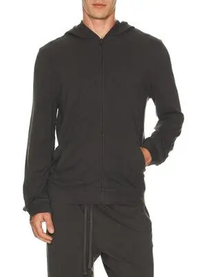 SKIMS Jersey Zip Up Hoodie - Ash