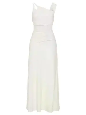 Rachel Gilbert Fitz Asymmetric Draped Midi Dress - White