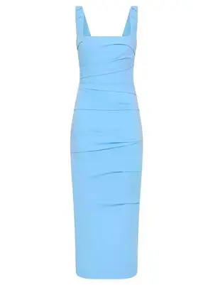 Rachel Gilbert Square-neck Draped Midi Dress - Blue