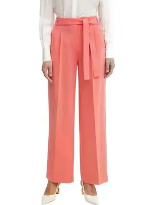 BOSS Tie-waist Straight Leg Trousers - Orange