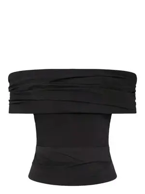 Rachel Gilbert Camille Draped Off-shoulder Top - Black