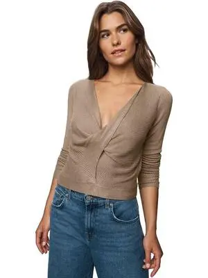 Splendid Loopknit Lyr Surplice Sweater - Natural