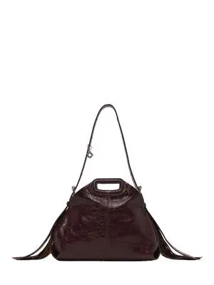 Maje Miss M Crackled Leather Bag - Brown