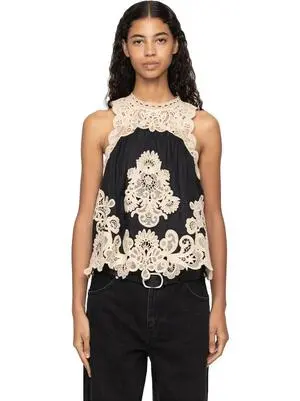 Sea Medina Lace Tank - Black
