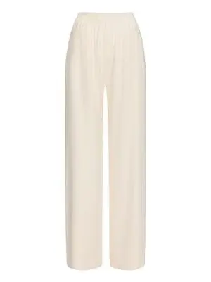 Oscar De La Renta Silk Georgette Wide Leg Pant - Natural
