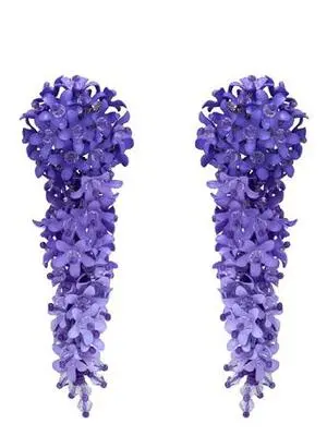 Oscar De La Renta Cascading Flower Clip-on Earrings - Natural