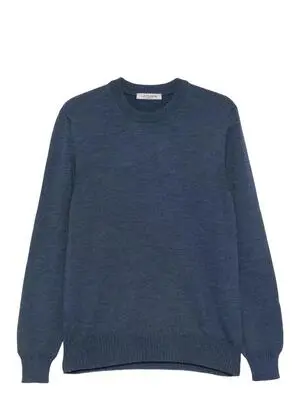 FILERIA Crew-neck Wool Sweater - Blue