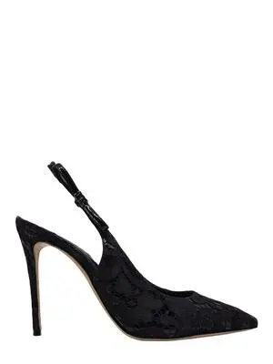Casadei Lace Slingback Pumps - Black