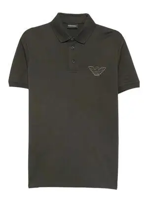 Emporio Armani Eagle-embroidered Polo Shirt - Green
