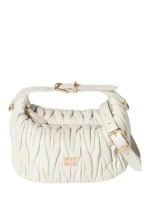 Miu Miu Mini Wander Matelassé Tote Bag - White