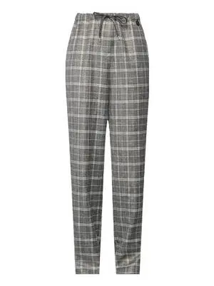 GAËLLE PARIS Tartan Pattern Wide Leg Pants - Brown