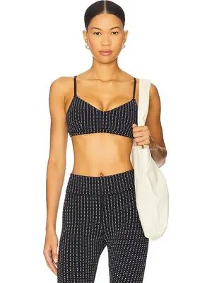 The Upside Zenith Ballet Sports Bra In Black - Pinstripe