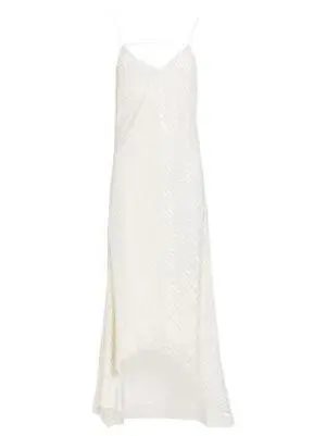 Patrizia Pepe Sequined Tulle Midi Dress - White