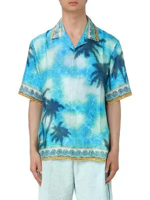 Casablanca Palm-tree Mosaic Shirt - Blue