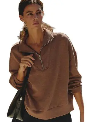 Varley Hawley Half-Zip Sweatshirt Golden Bronze Marle
