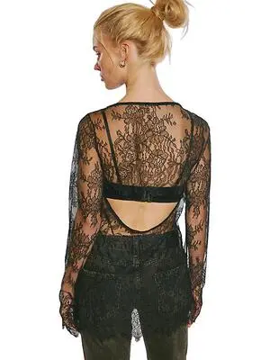 Free People Long Last Layering Top - Black