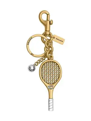 COACH® Small Tennis Racket Bag Charm - Brass/brass
